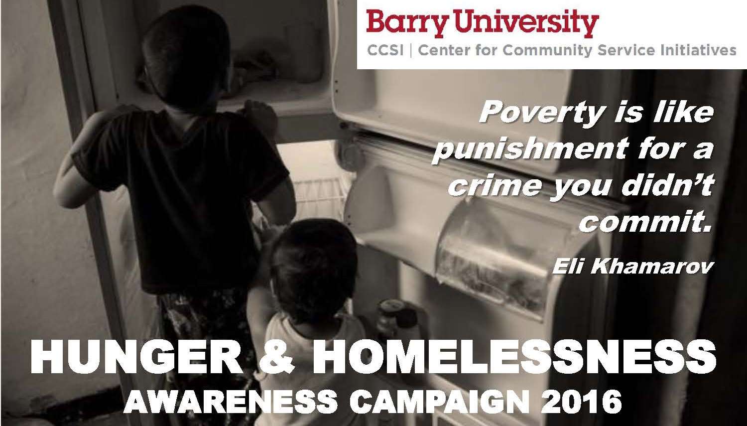 Barry University News - Hunger and Homelessness Awareness Campaign Underway